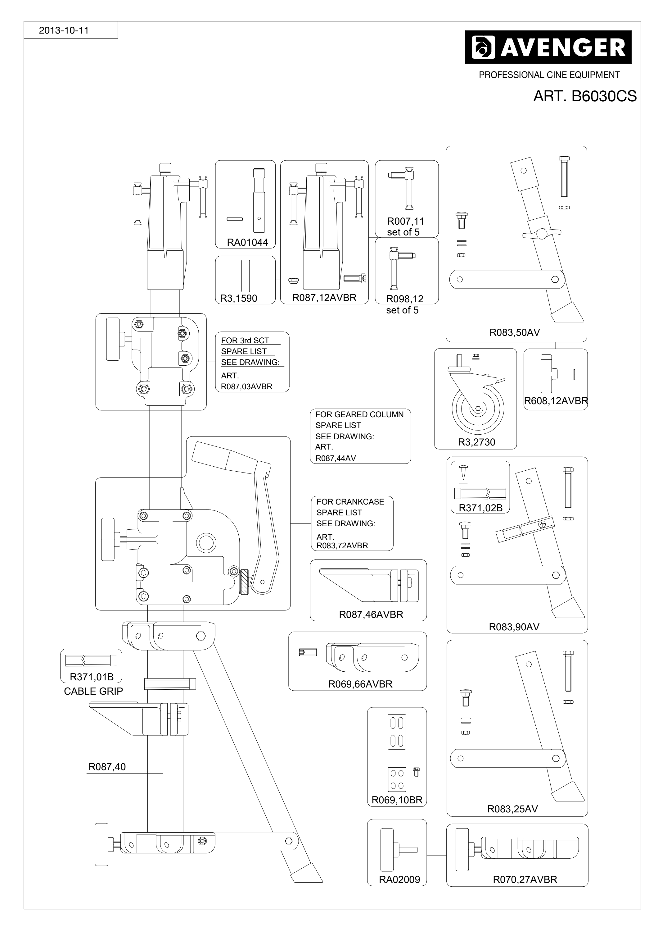 Avenger - B6030CS Wind Up 30 Low Base spare parts