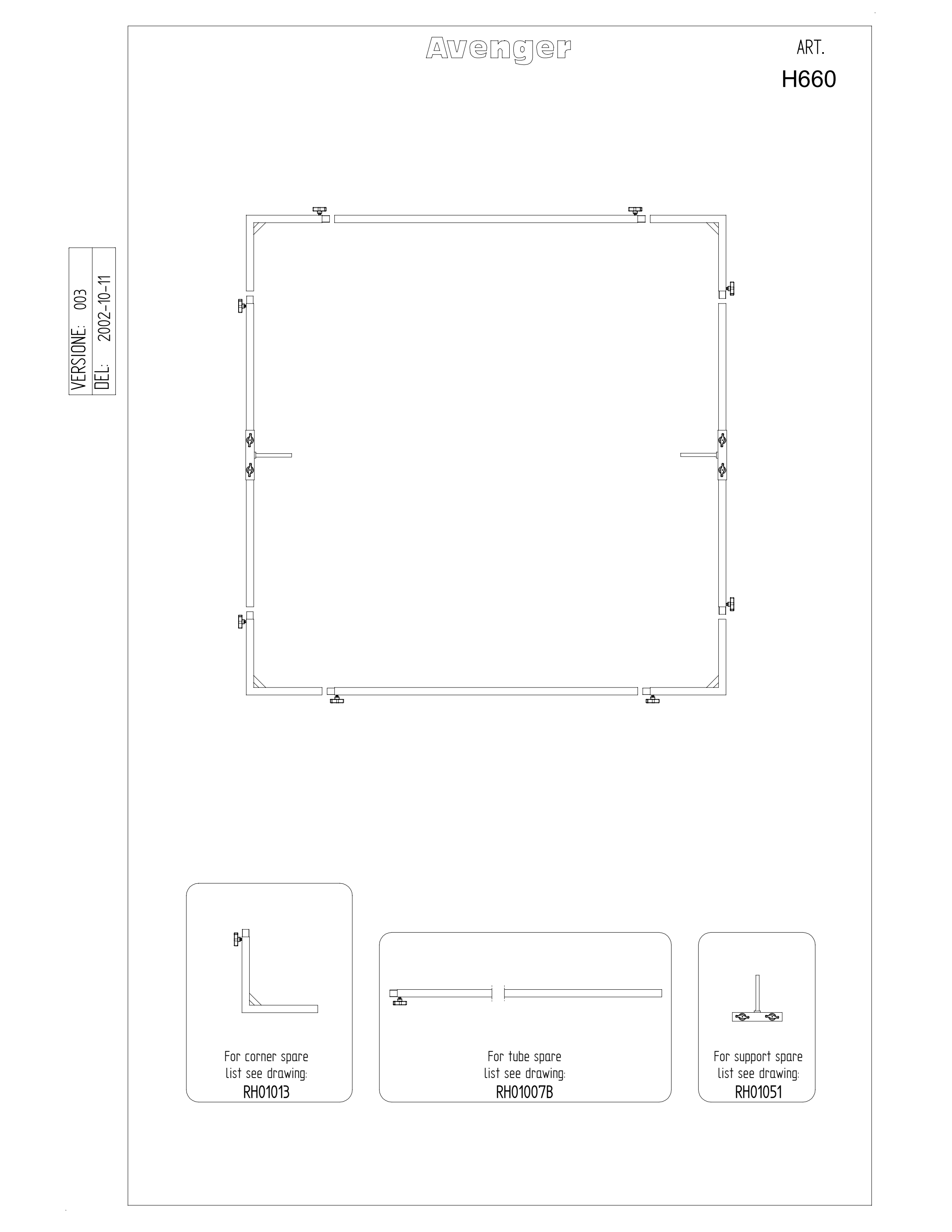 Avenger - H660 6x6 Lightweight Frame spare parts
